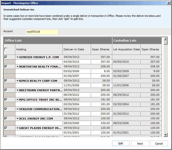 Importing and Reconciling Tax Lot Data in Morningstar Office